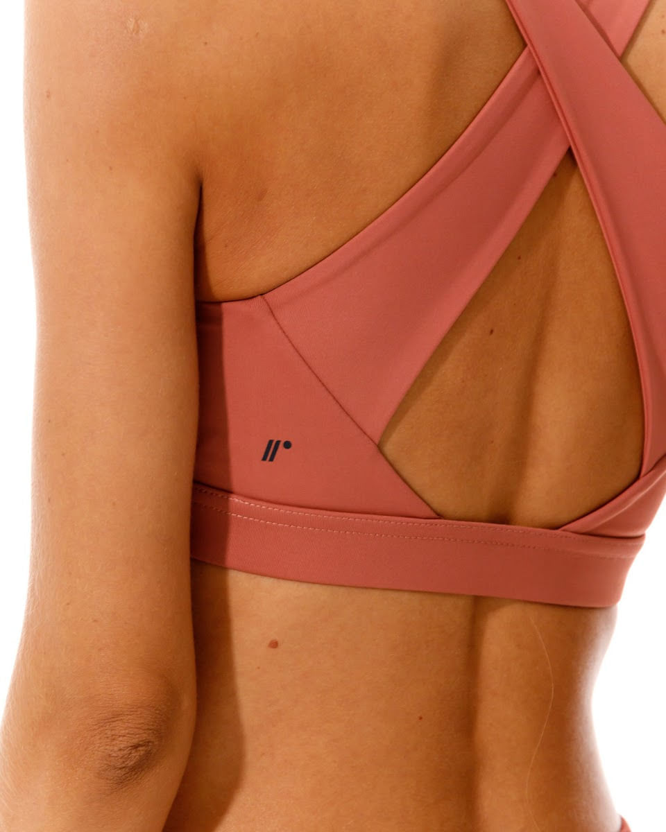 Top para mujer Con Tiras Cruzadas,Color Rosa Oscuro - Racketball